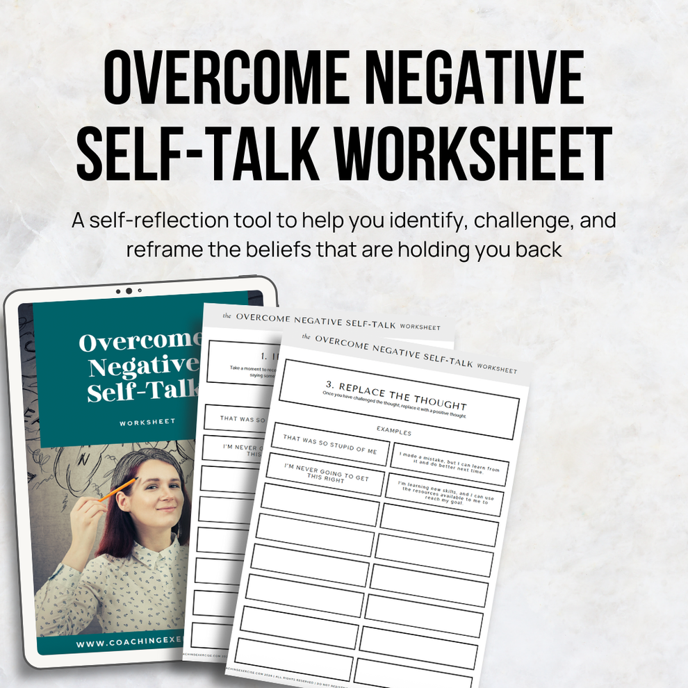 Overcome Negative Self-Talk Worksheet | Printable CBT-Based Mindset ...